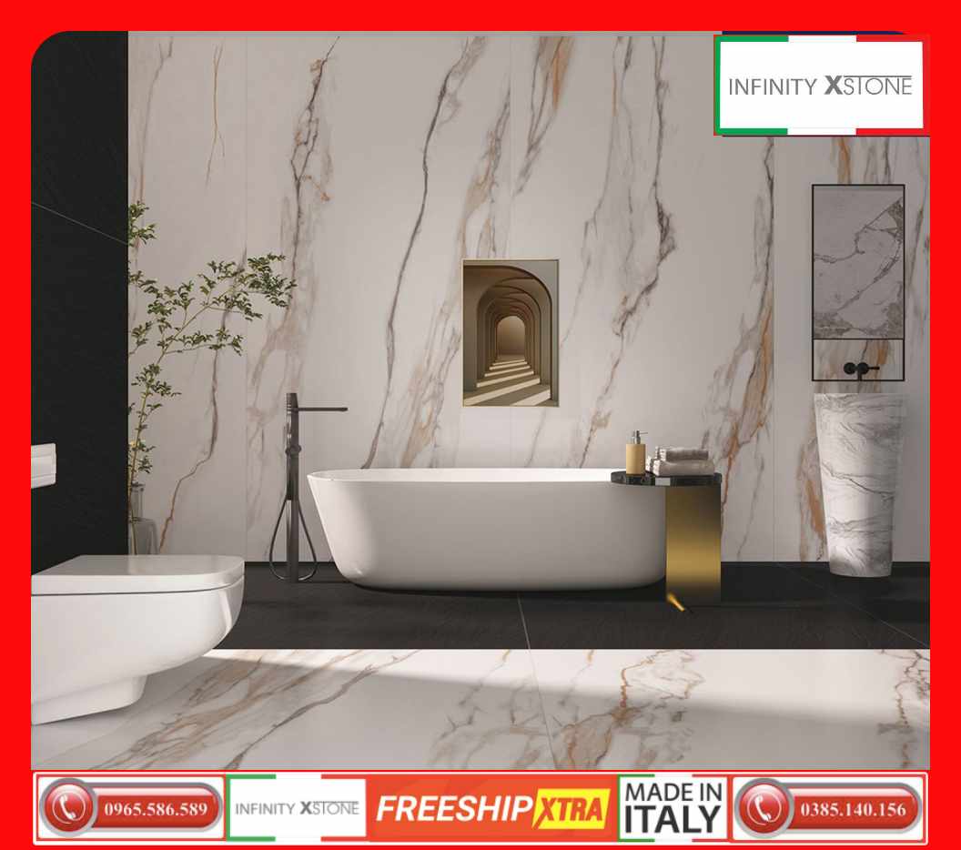 Đá Nung Kết Gamilla 120x270 Saint Luo Den Fold 27SM902 | Gạch Mosaic